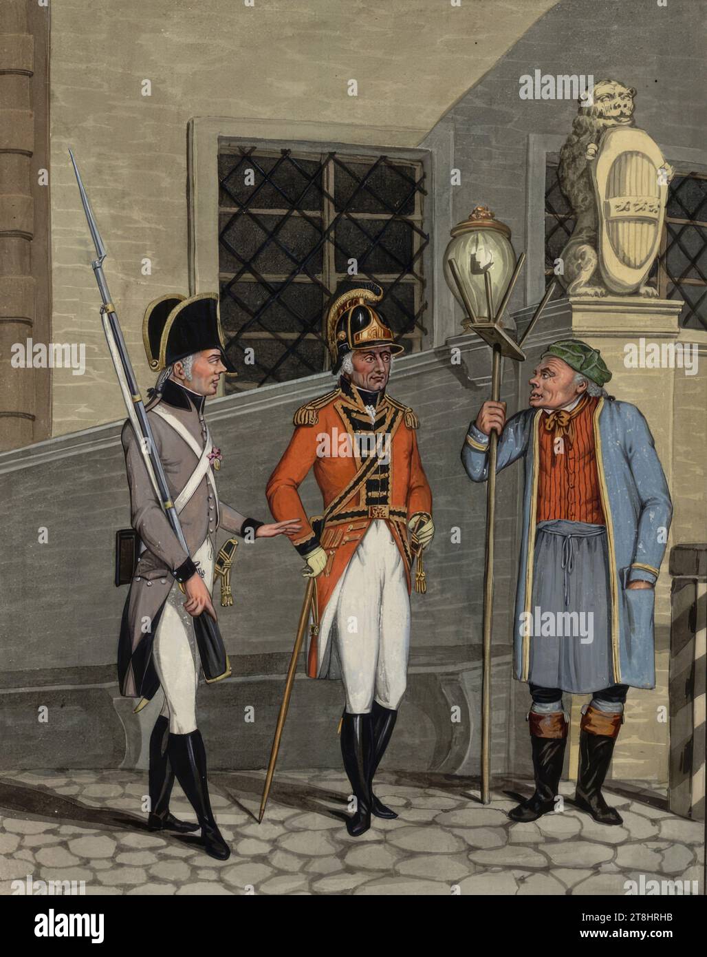 The K.K. castle guard, the arcier guard and the castle house servant ...