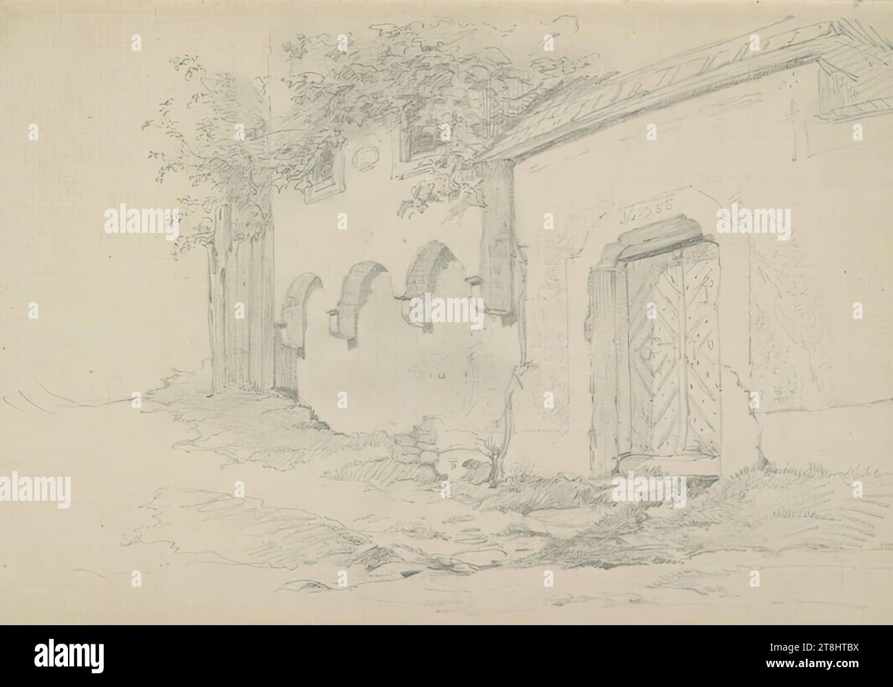 Sketch of a house gate, sketchbook Danhauser Josef; 32 paginated pages ...