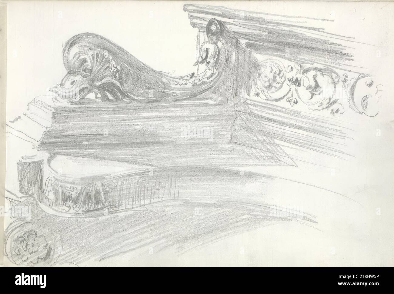 Various sketches, architectural detail, sketchbook Romako Anton; 67 ...