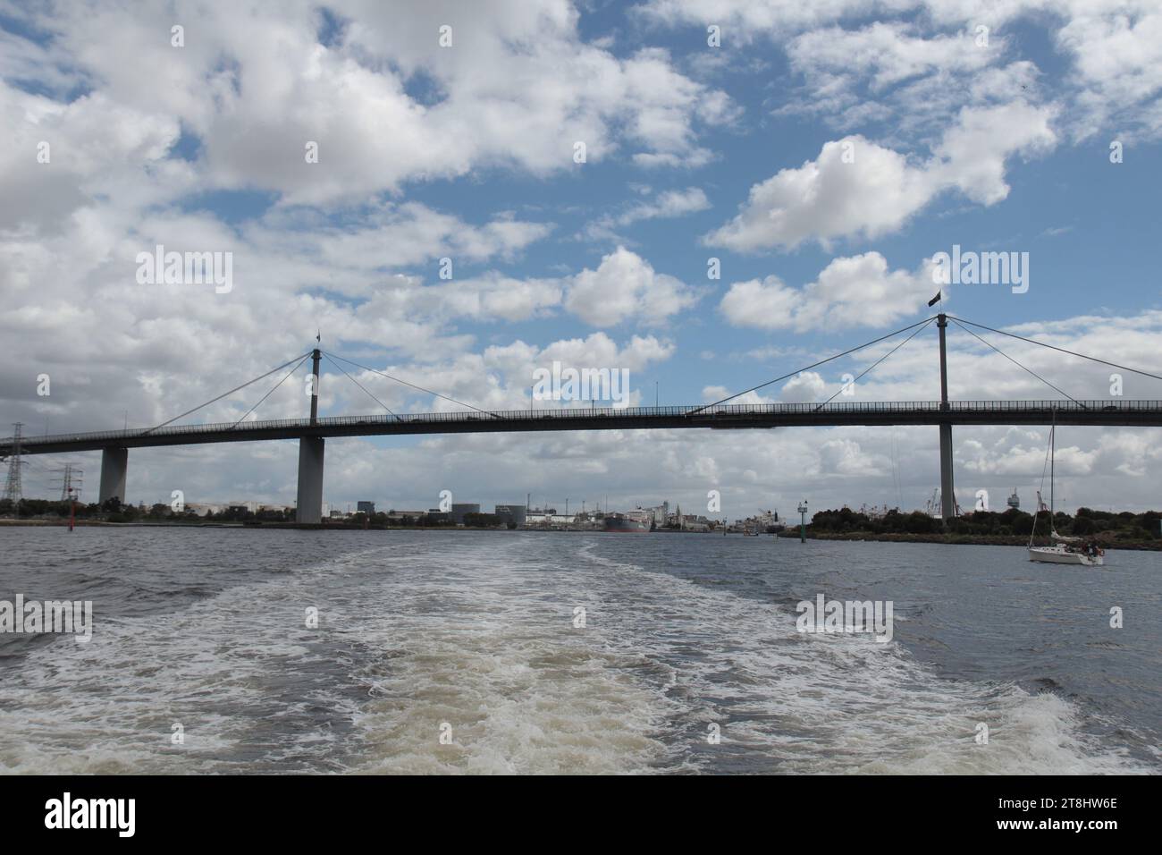 The iconic Australian, Melbourne Bolte Bridge as viewed from below ...