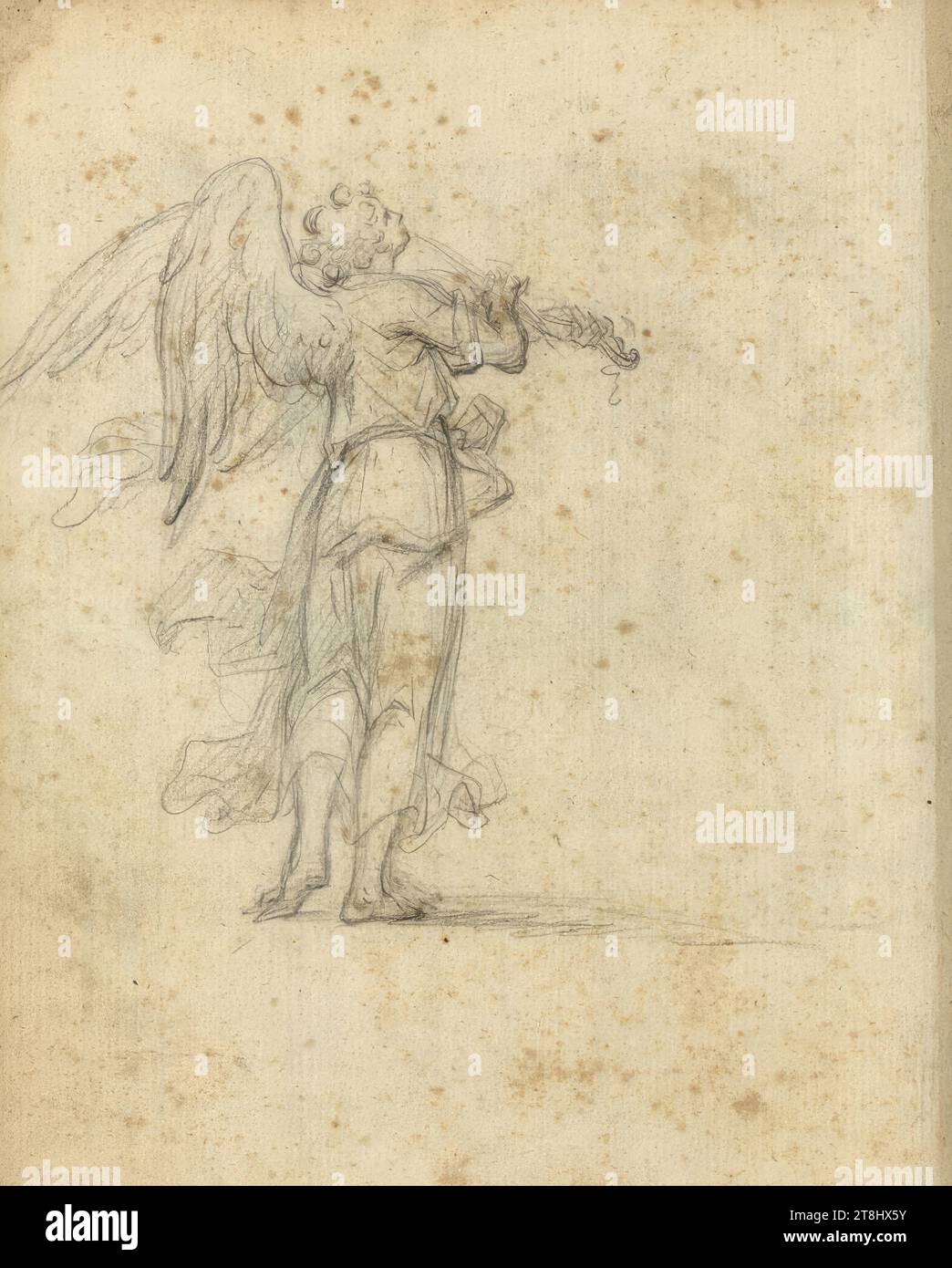 Violin playing angel, sketchbook Altomonte Bartolomeo; 64 paginated ...