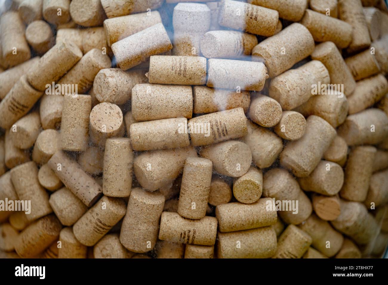 Wine glass filled wine corks hi-res stock photography and images - Alamy