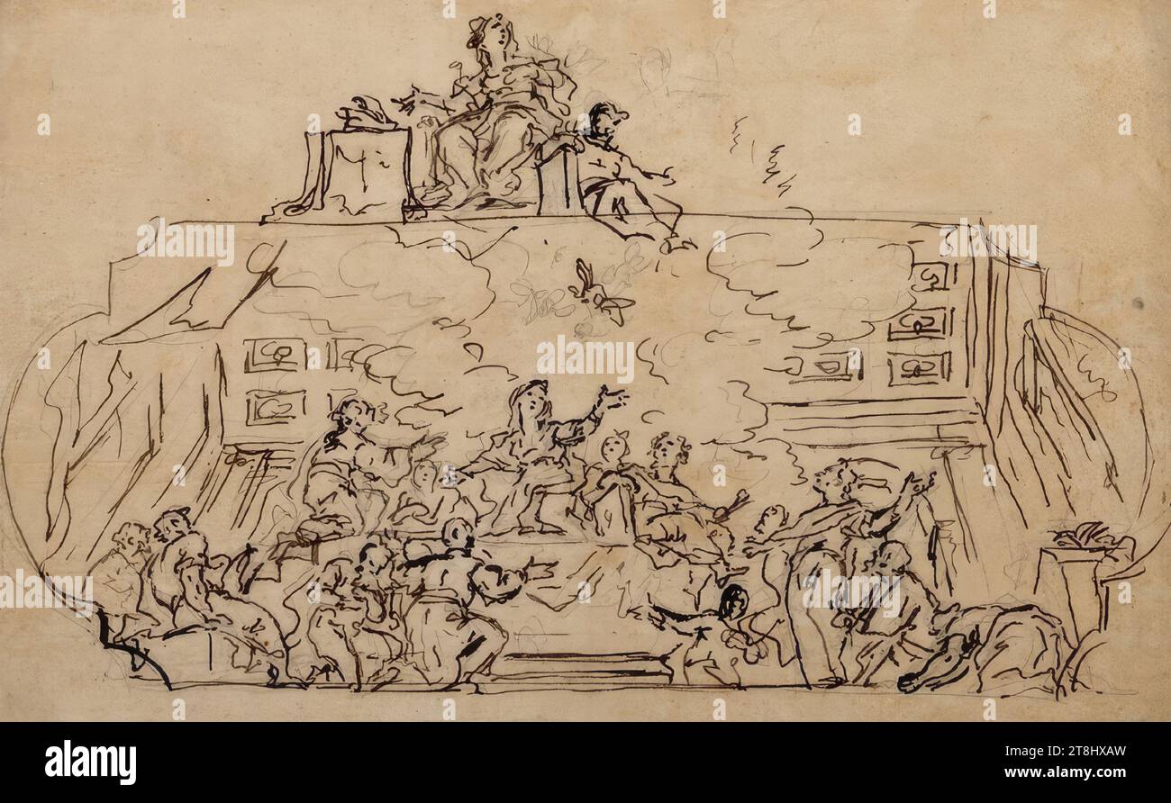 The Pentecost Miracle, Daniel Gran, Vienna around 1694 - 1757 St. Pölten, drawing, pen, lead ...