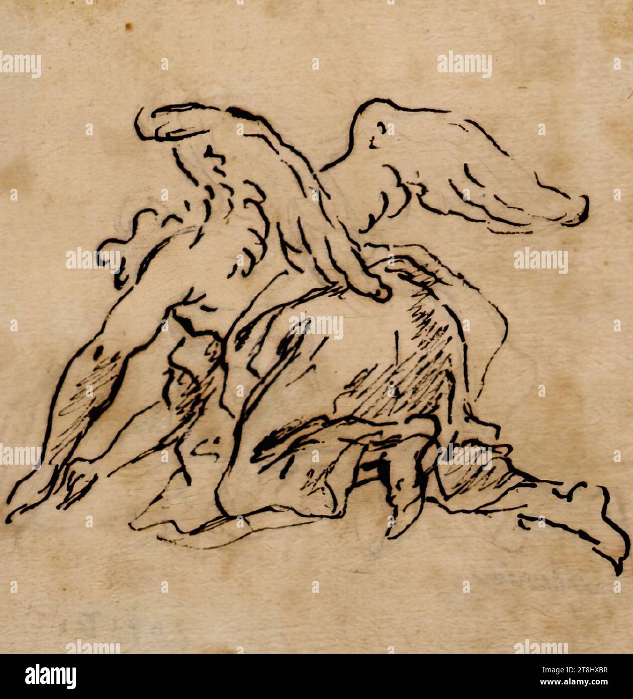 Kneeling angel, seen from backwards, Daniel Gran, Vienna around 1694 ...