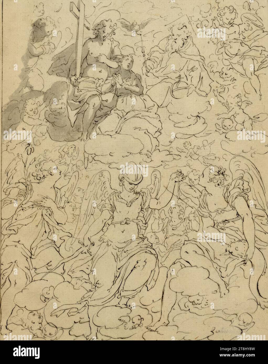 Holy Trinity and Archangels, Anonymous, late 16th century, drawing, pen ...