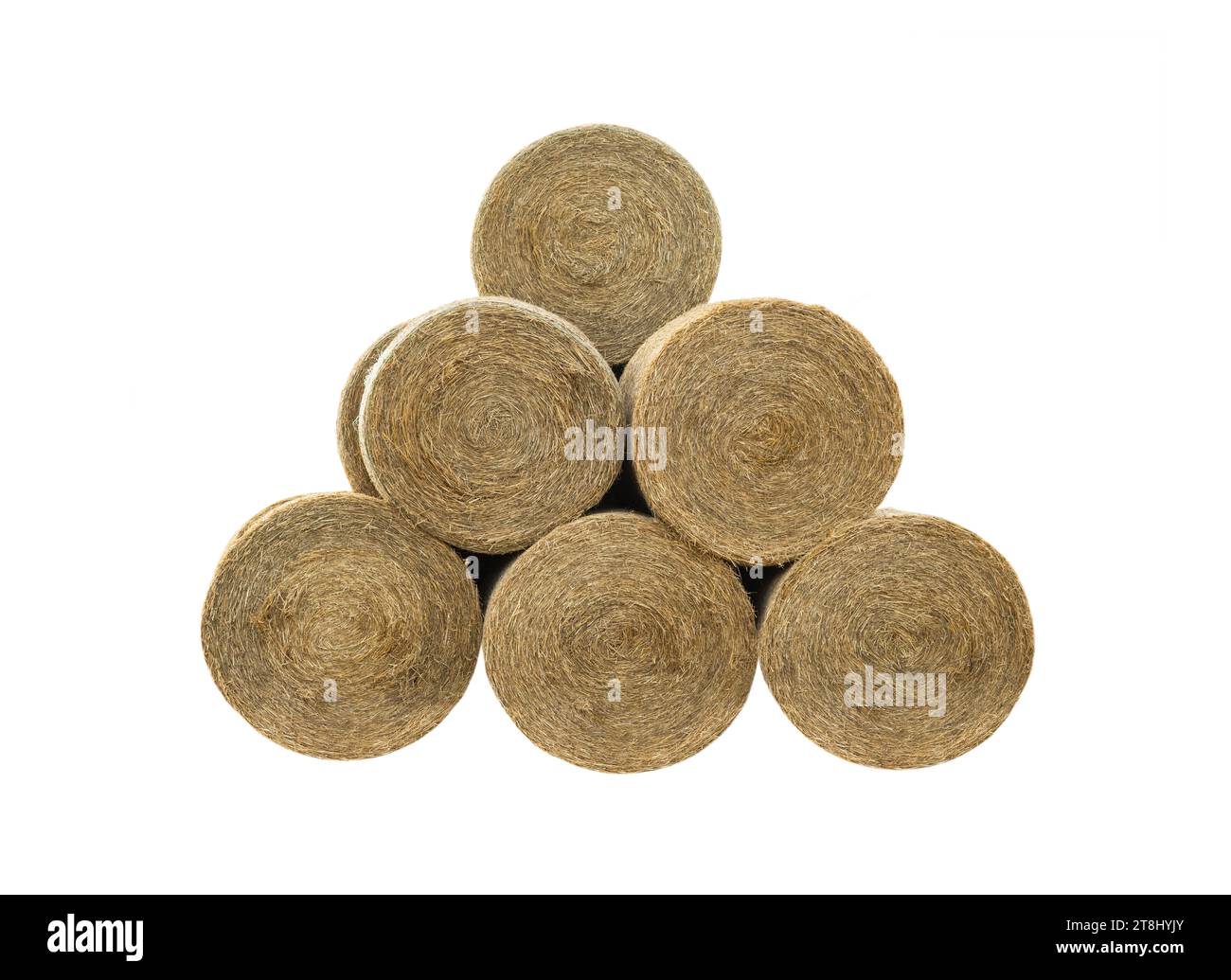 Bale hay on farmland Cut Out Stock Images & Pictures - Alamy