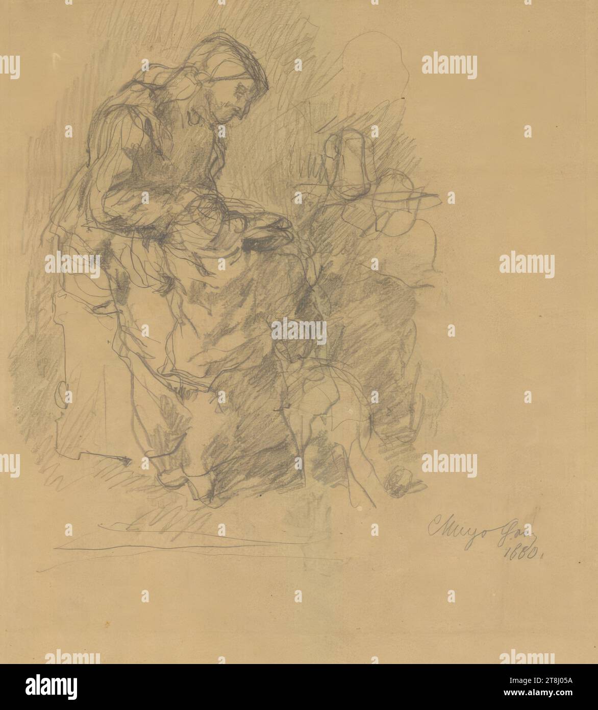 Working woman, Carl Meyer, Radkersburg 1850 - 1929 Murnau am Staffelsee ...