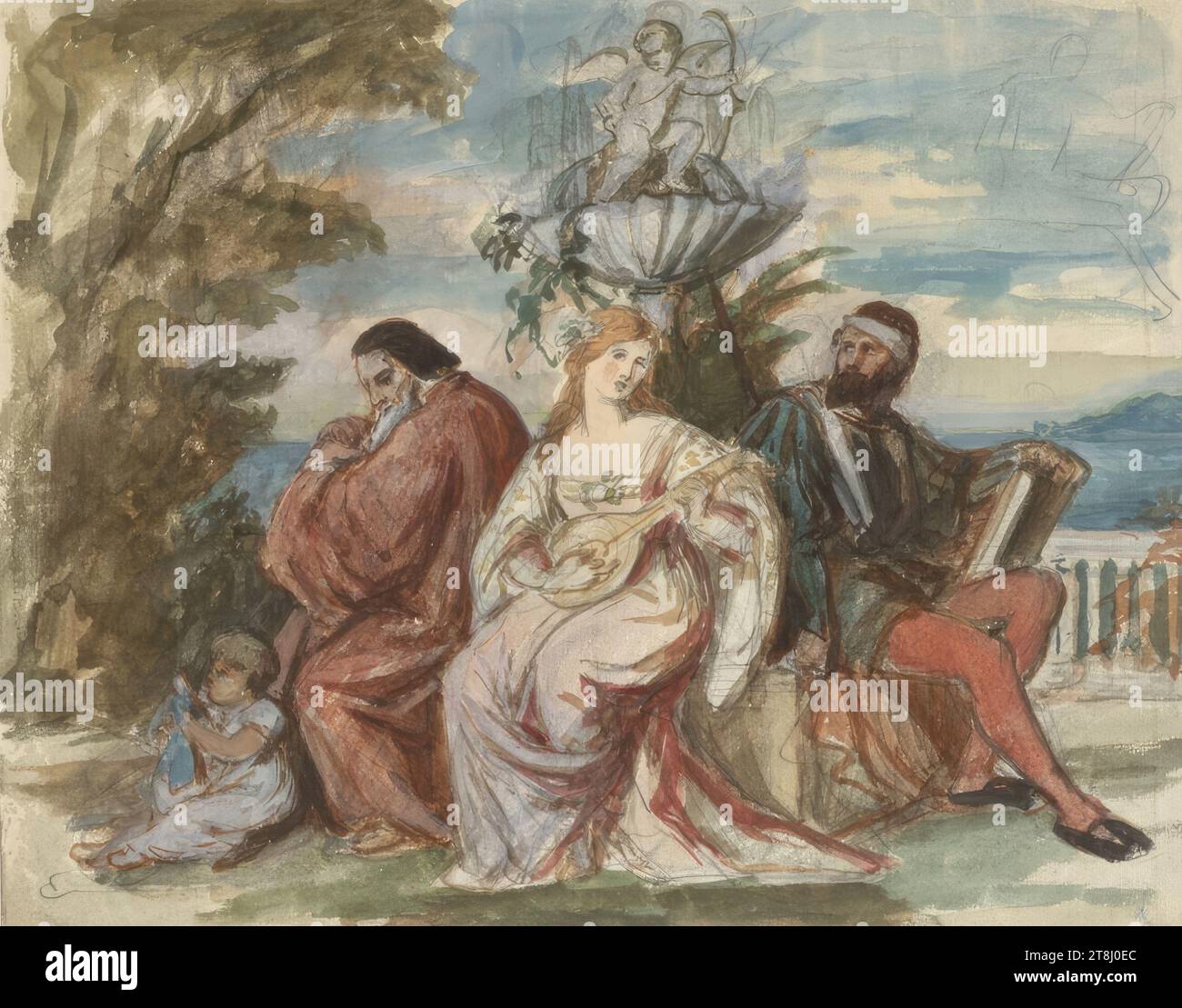 The four ages of life, Gustav Gaul, Vienna 1836 - 1888 Vienna, drawing ...