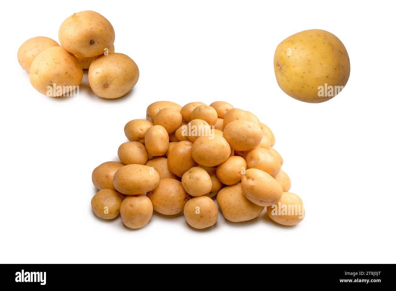 A group of fresh tasty potato isolated on a white background Stock ...