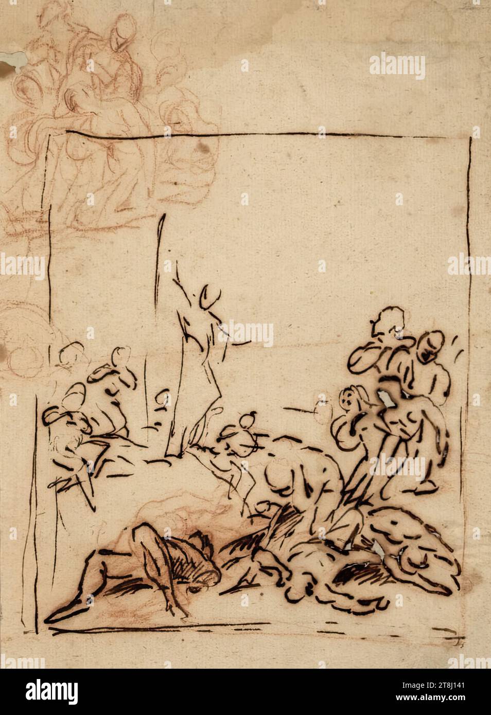 Study sheet. The Brazen Serpent, framed, the right group of figures ...