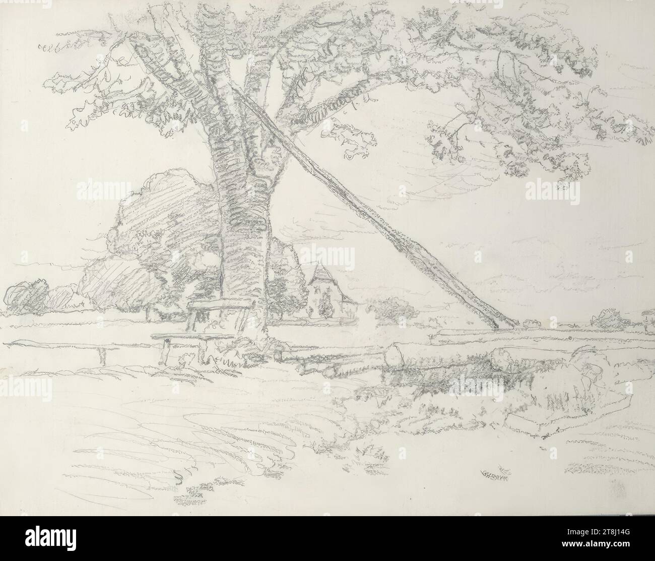 Landscape sketch, sketchbook Ribarz Rudolf; 30 paginated pages, Rudolf ...