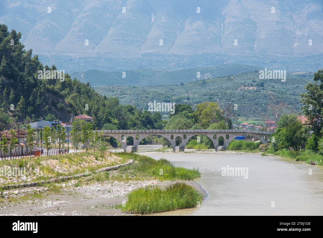The Gorica bridge in Unesco world heritage site of city of Berat in ...