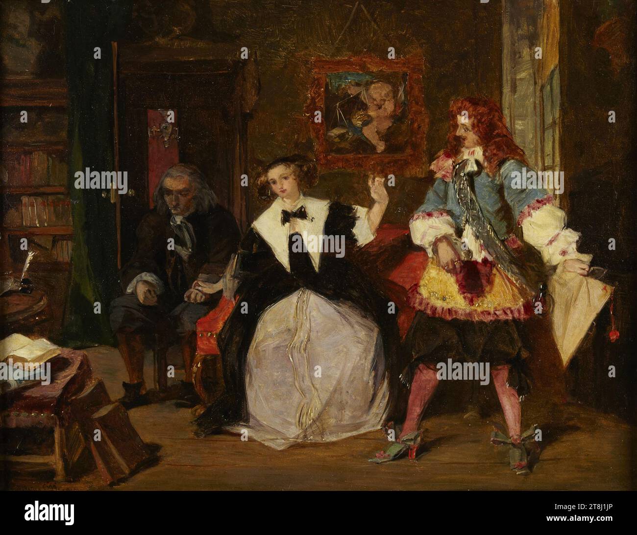 Madame de Maintenon and Scarron, Painting by Augustus Egg Stock Photo ...
