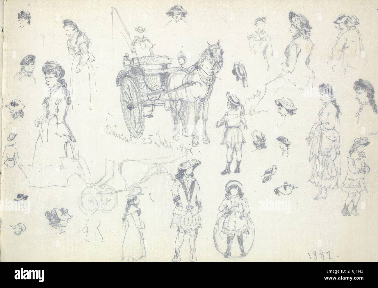 Various sketches, Brussels, July 25, 1881 and 1882, Alt Franz ...