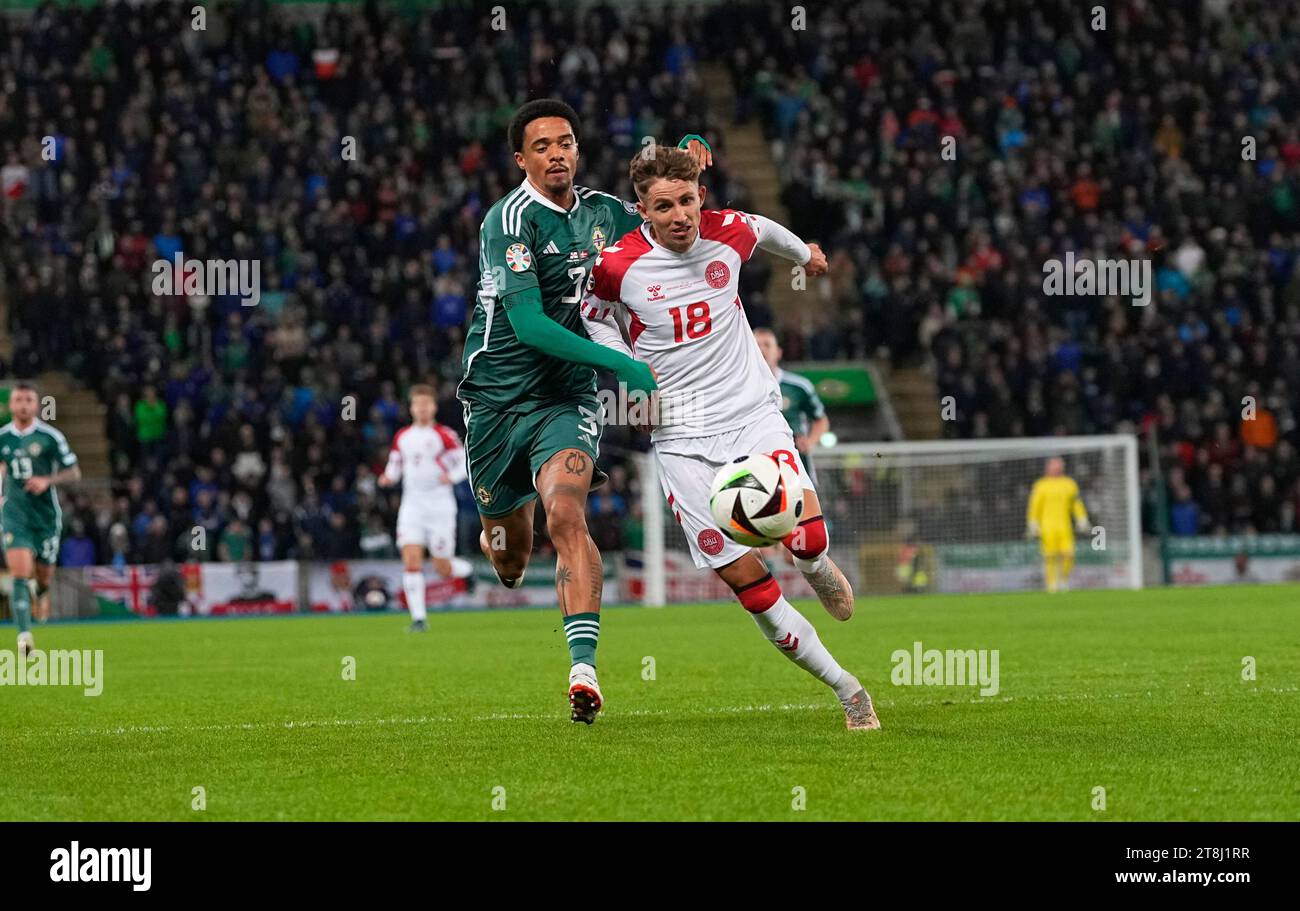 Windsor Park, Belfast, Northern Ireland. 20th Nov, 2023. Jamal Lewis ...
