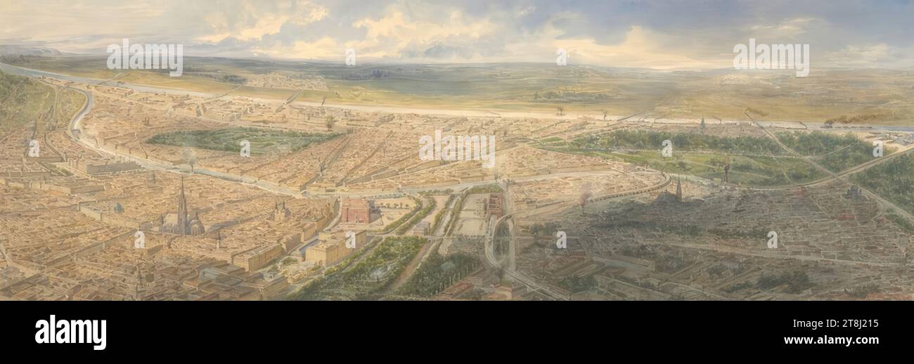 Panorama of Vienna with the regulated Danube, Franz Alt, Vienna 1821 ...