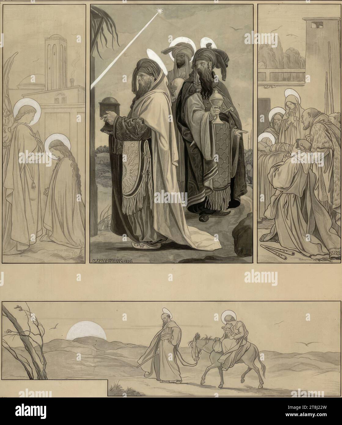 Annunciation, Adoration of the Magi, Adoration of the Shepherds, Flight ...