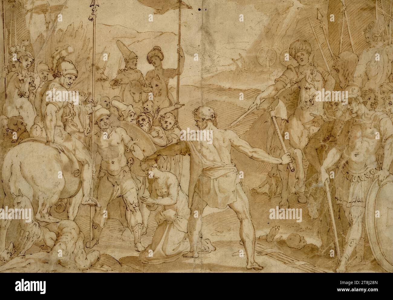 Beheading of Saint Catherine, Anonymous, drawing, pen, ink, washed, 24. ...