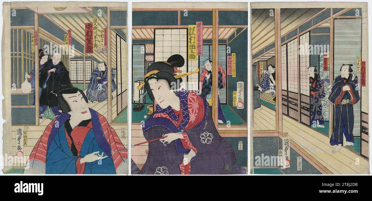 Utagawa Kunisada II - Actors Sawamura Tanosuke III as Shinjuku Toyokura ...