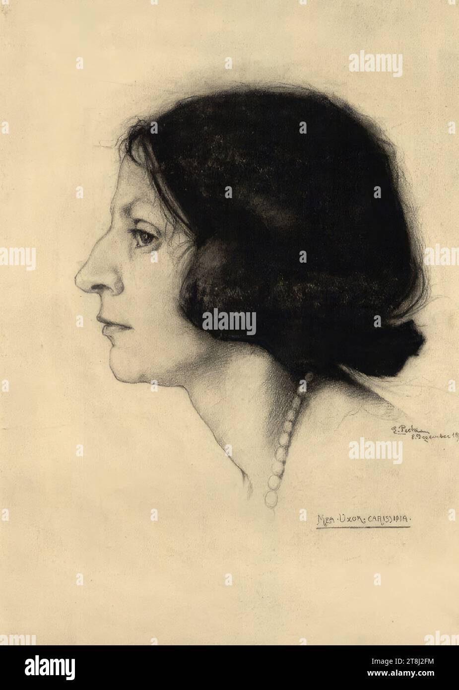 Woman's head in profile, Mea Uxor Carissima, Ernst Peche, St. Michael ...