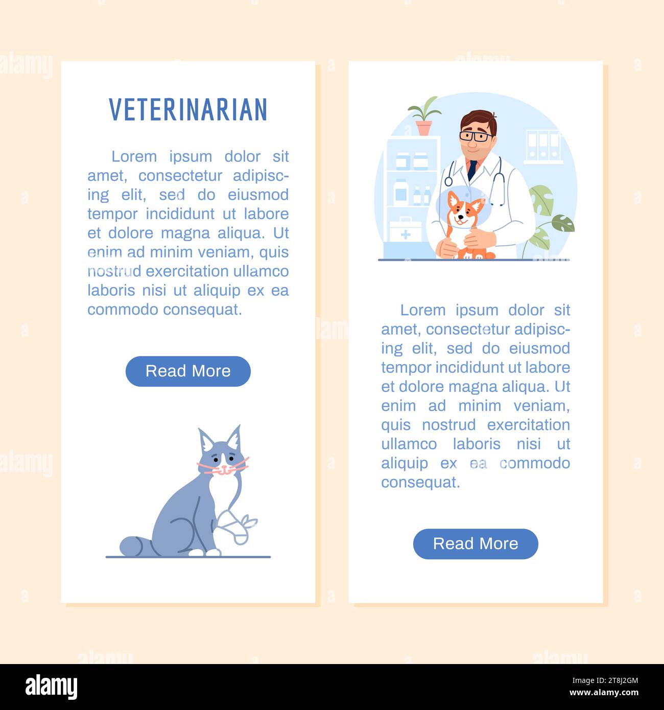 Vet clinic flyer, vertical banner with copy space Stock Vector Image ...