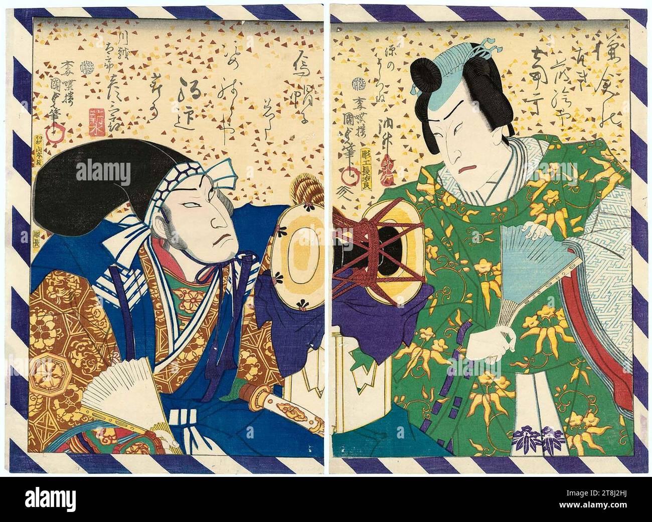 Utagawa Kunisada II - Actors Sawamura Tosshô II as Minamoto no ...