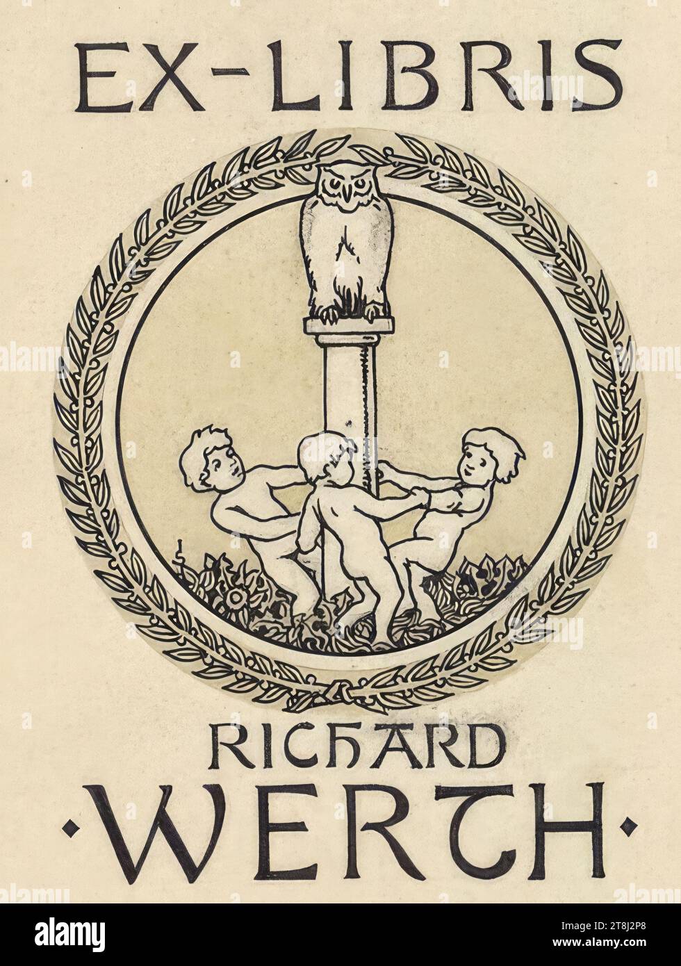 Design for the bookplate by Richard Werth, Josef Sattler ...