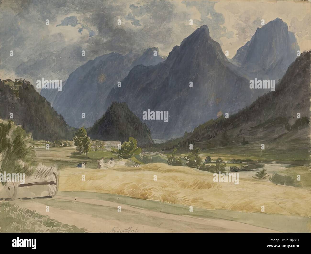 In the Stodertal, Friedrich Loos, Graz 1797 - 1890 Kiel, 1837, drawing ...