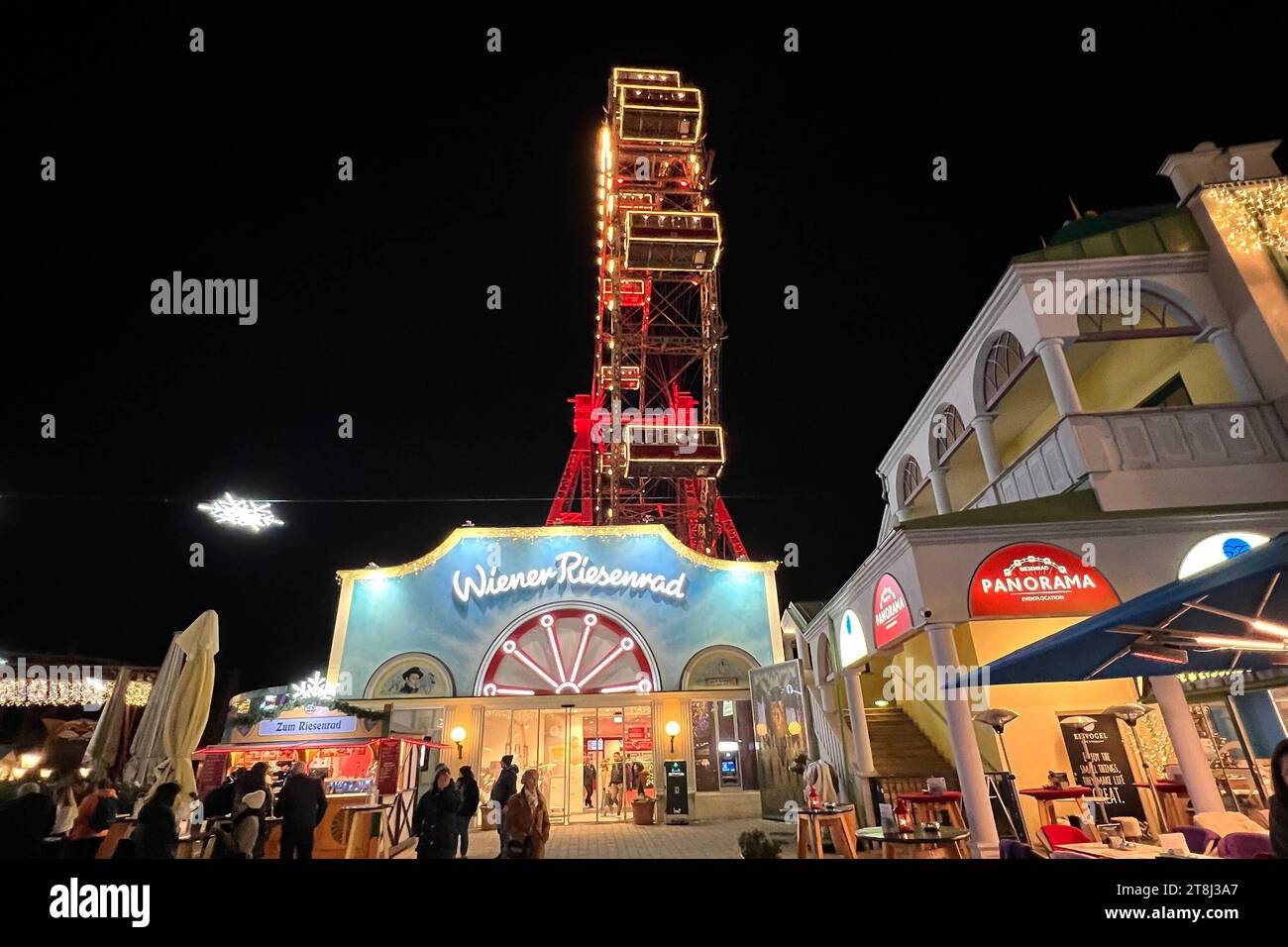 Wiener Riesenrad auf dem Wintermarkt am Riesenradplatz im Prater - Wien ...