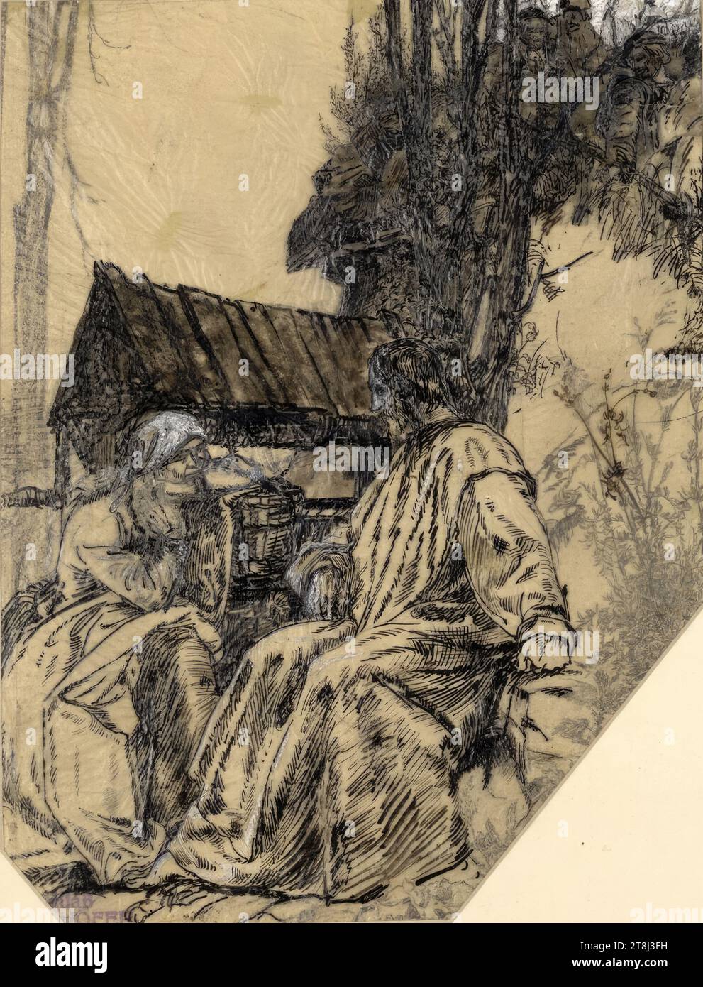 Christ and the Samaritan woman at the well, Franz Hofer, Graz 1885 ...