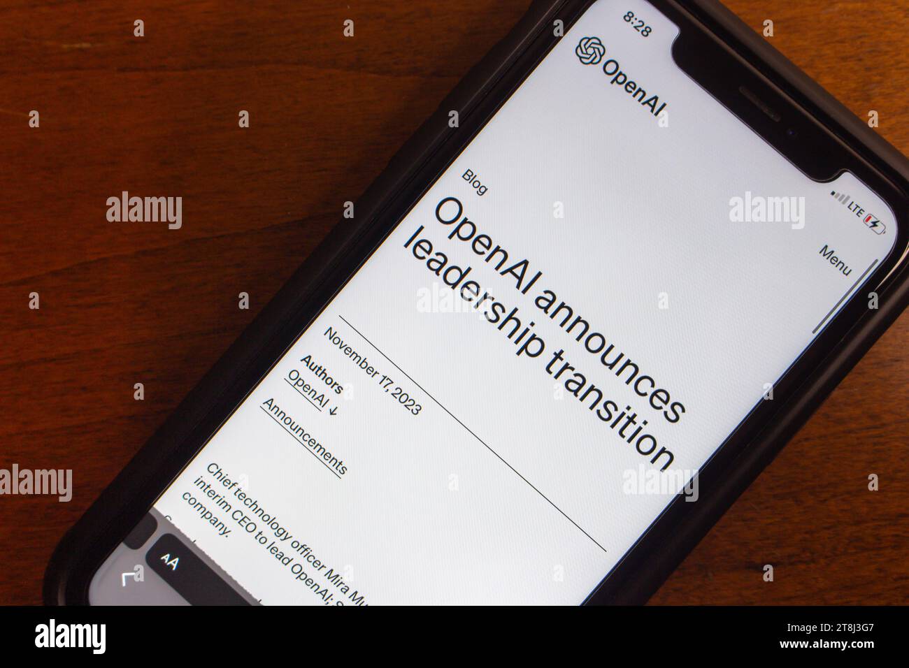 A blog post “OpenAI announces leadership transition” from OpenAI ... A blog post “OpenAI announces leadership transition” from OpenAI ...