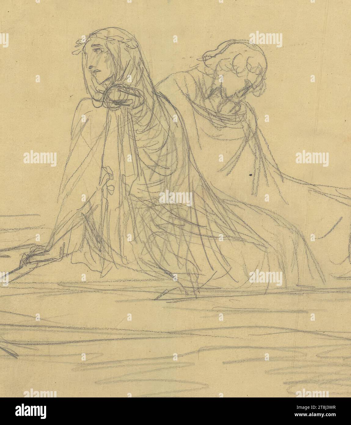 Preliminary drawing for the etching 'Crossing of Charon', Wilhelm ...