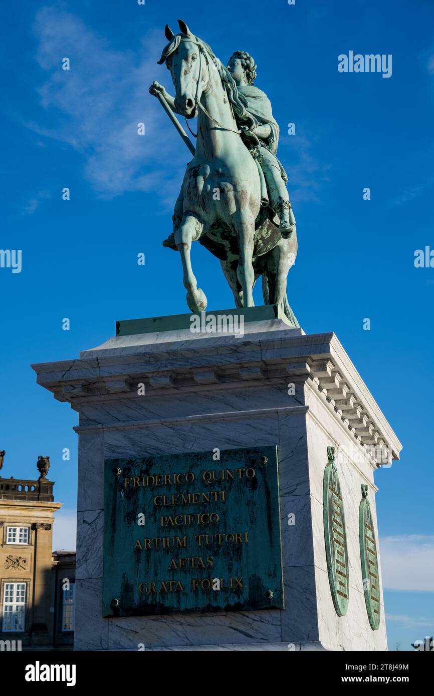 Copenhagen, Denmark - November 18, 2023: Rytterstatuen / Bronze cast ...