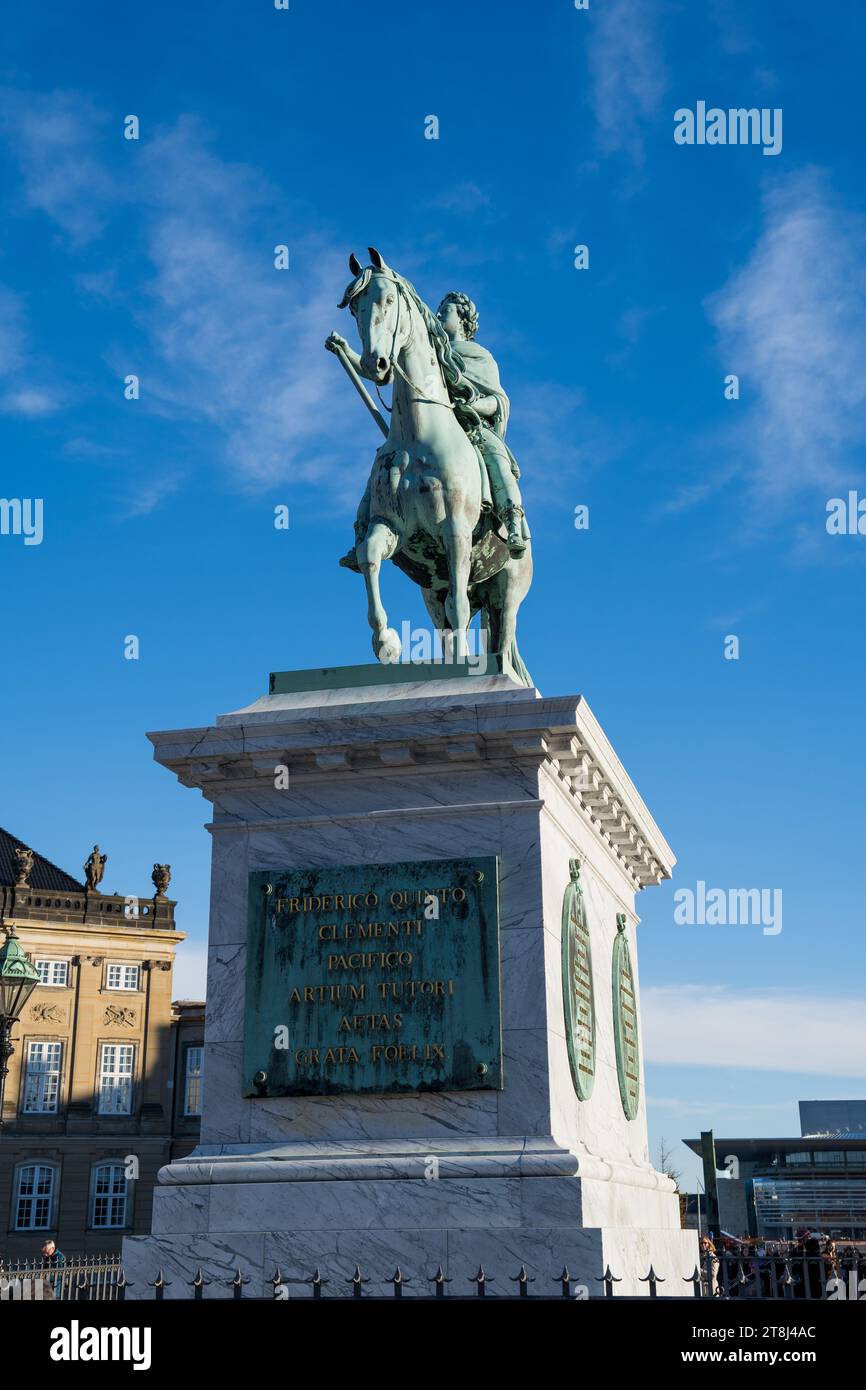 Copenhagen, Denmark - November 18, 2023: Rytterstatuen / Bronze cast ...