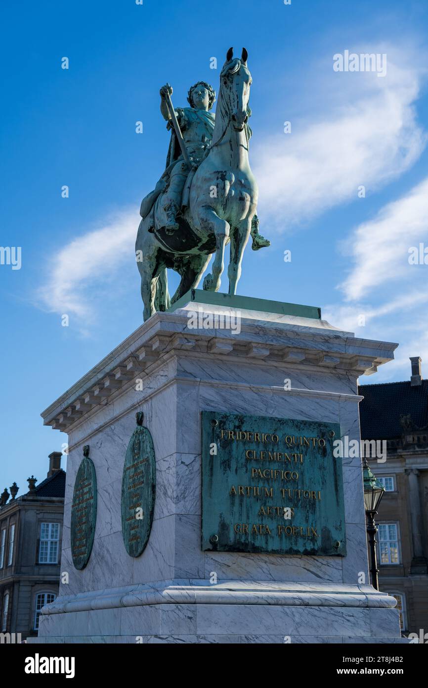 Copenhagen, Denmark - November 18, 2023: Rytterstatuen / Bronze cast ...