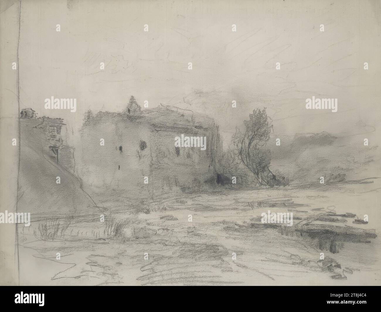 Landscape sketch with architecture, Rösch Ludwig sketchbook; 36 ...