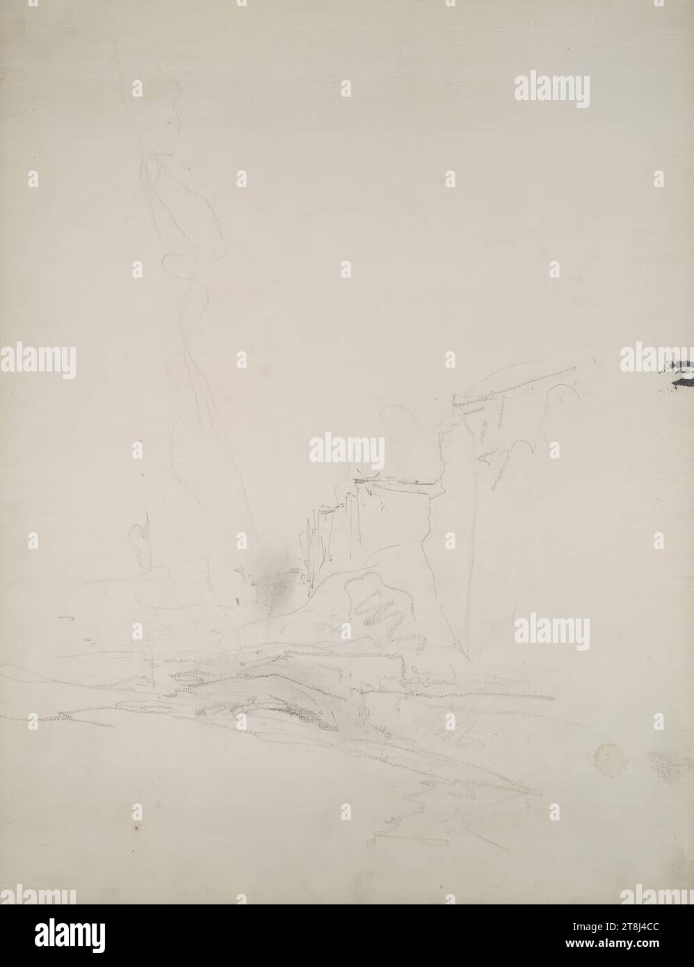 Rough landscape sketch with architecture, Rösch Ludwig sketchbook; 36 ...