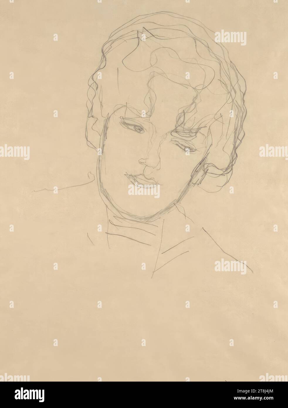 Woman's head from the front, Gustav Klimt, Vienna 1862 - 1918 Vienna ...