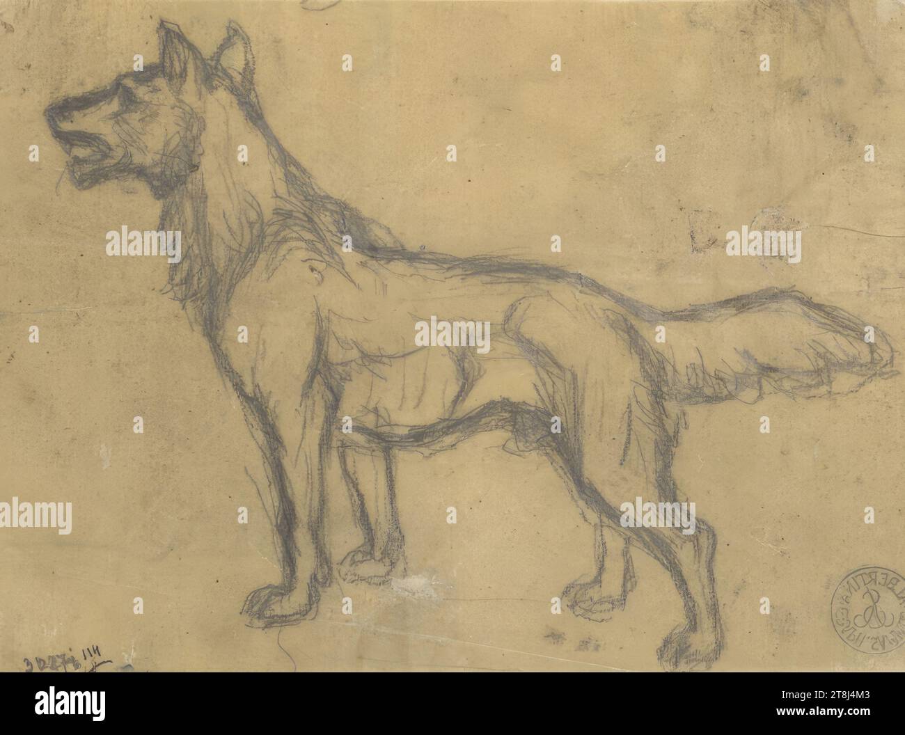 Standing dog to the left, Rudolf Weyr, Vienna 1847 - 1914 Vienna ...