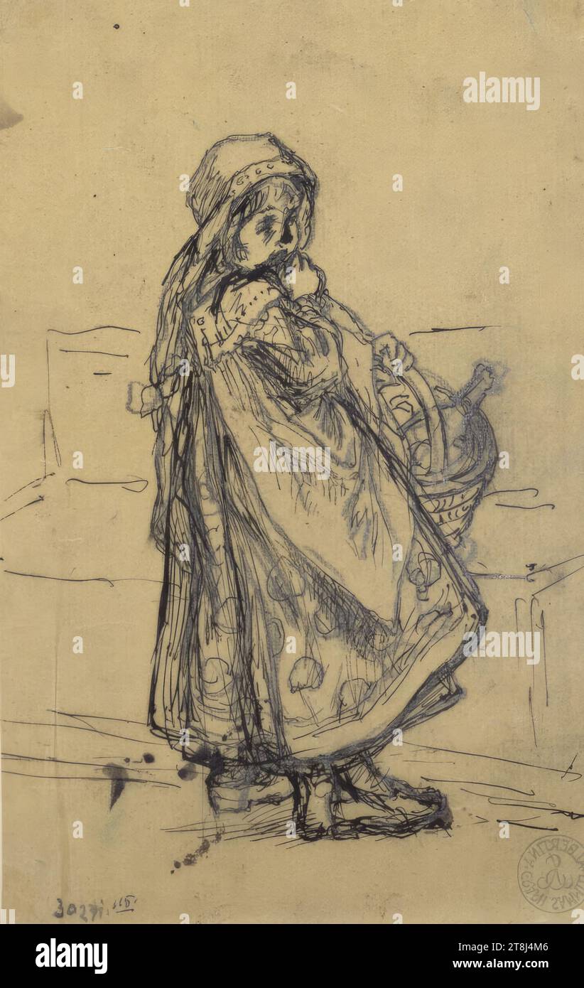 Standing girl facing right, Rudolf Weyr, Vienna 1847 - 1914 Vienna ...