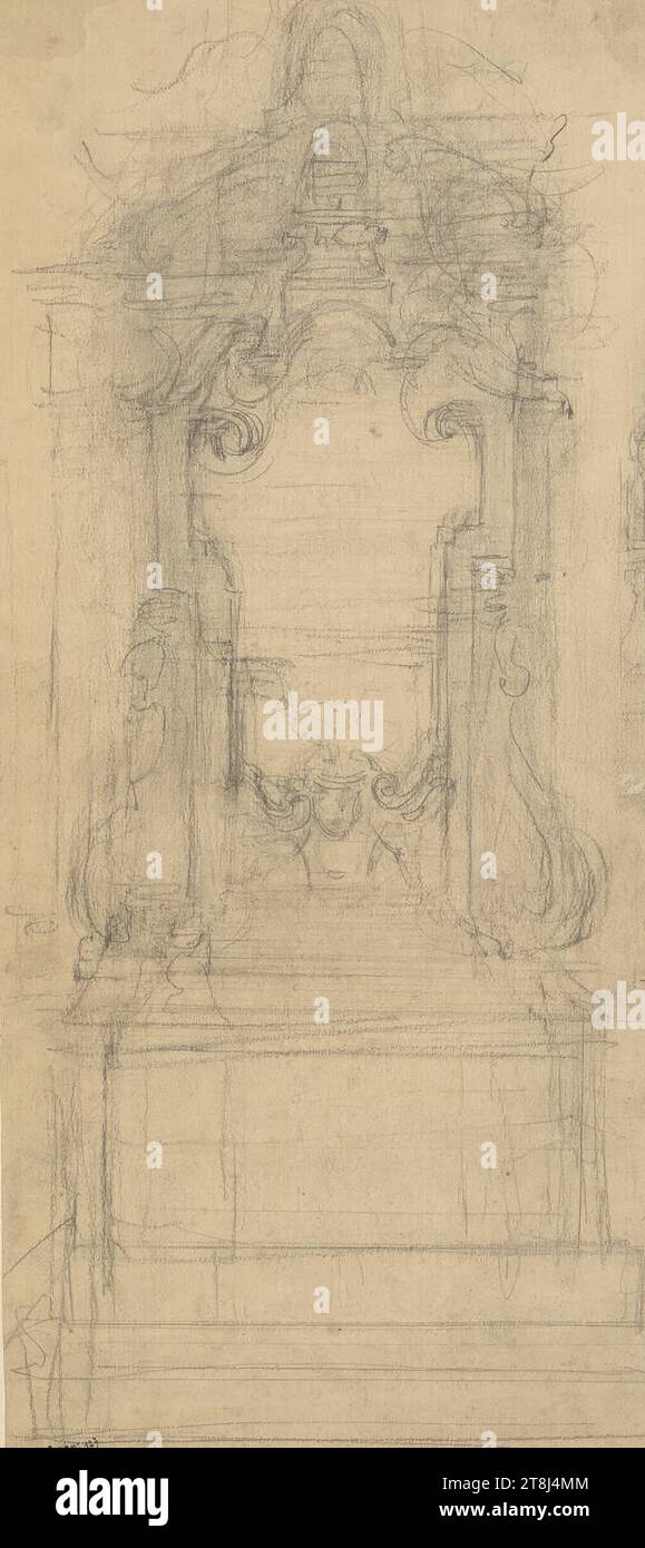 Monument, Rudolf Weyr, Vienna 1847 - 1914 Vienna, drawing, 39.4 × 18 cm ...