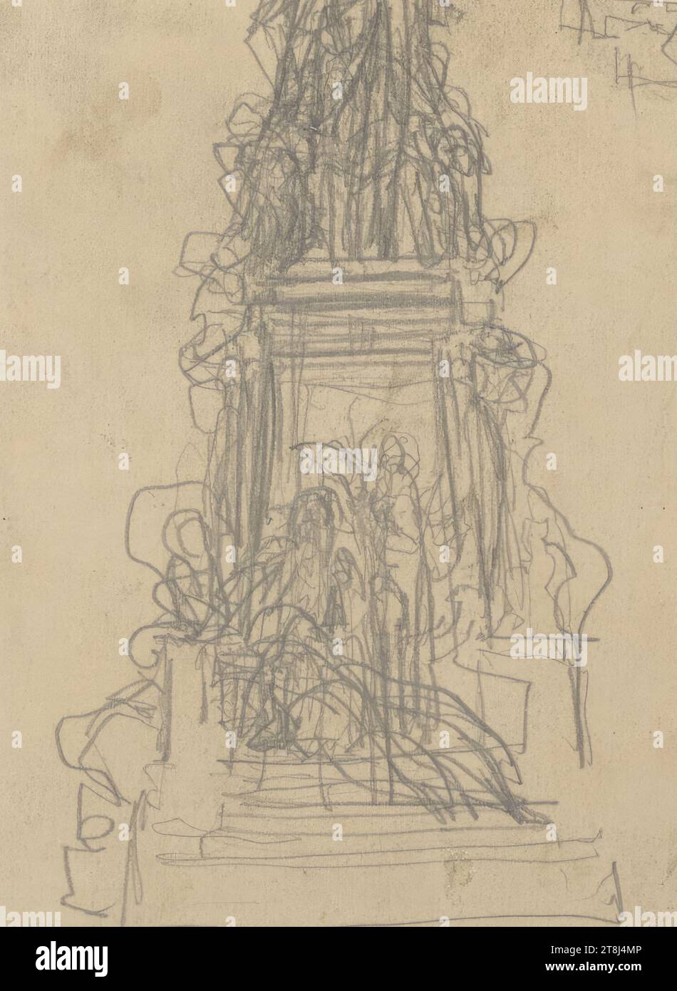 Monument, Rudolf Weyr, Vienna 1847 - 1914 Vienna, drawing, 12.5 × 9 cm ...