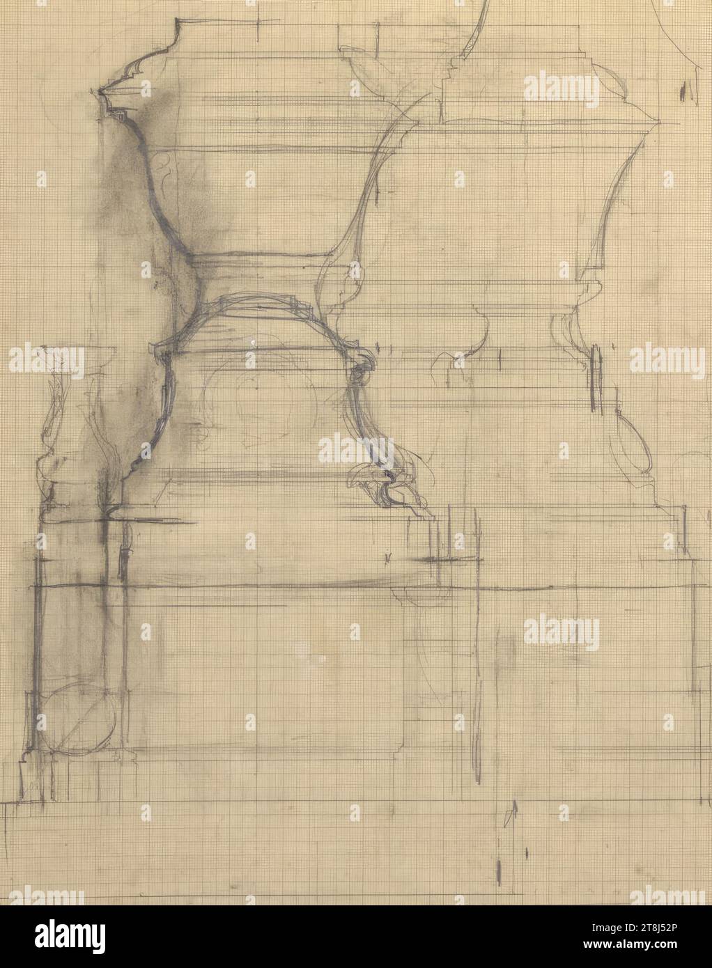 Architectural drawing, Rudolf Weyr, Vienna 1847 - 1914 Vienna, drawing ...