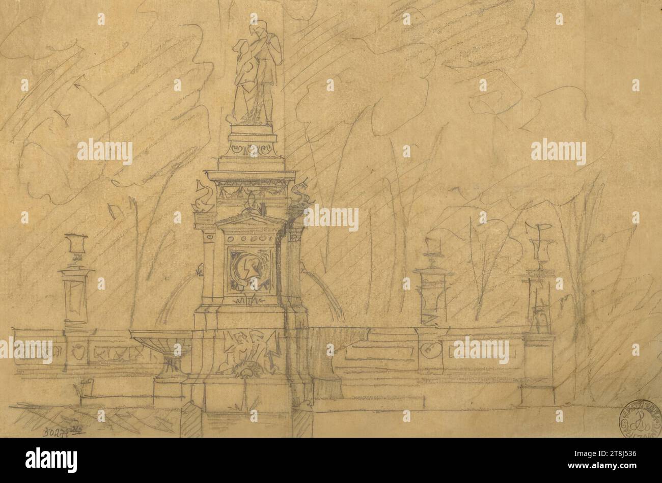 Architectural study, Rudolf Weyr, Vienna 1847 - 1914 Vienna, drawing ...