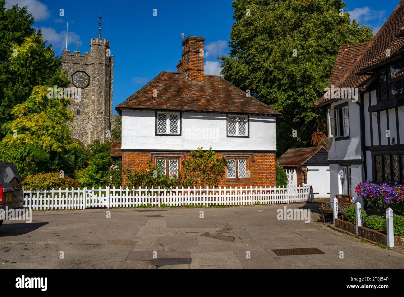 The Square and St Mary's Church in Chilham Kent Stock Photo - Alamy