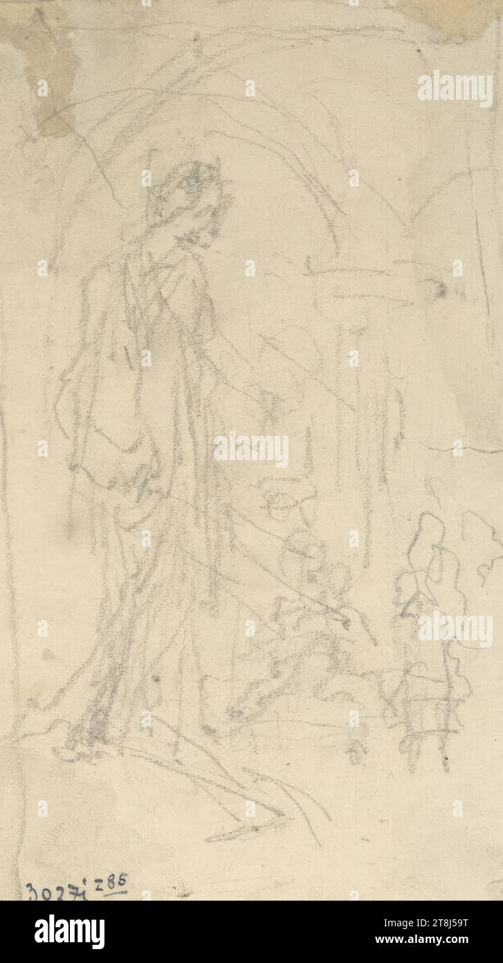 Figure studies, Rudolf Weyr, Vienna 1847 - 1914 Vienna, drawing, 13.9 × ...