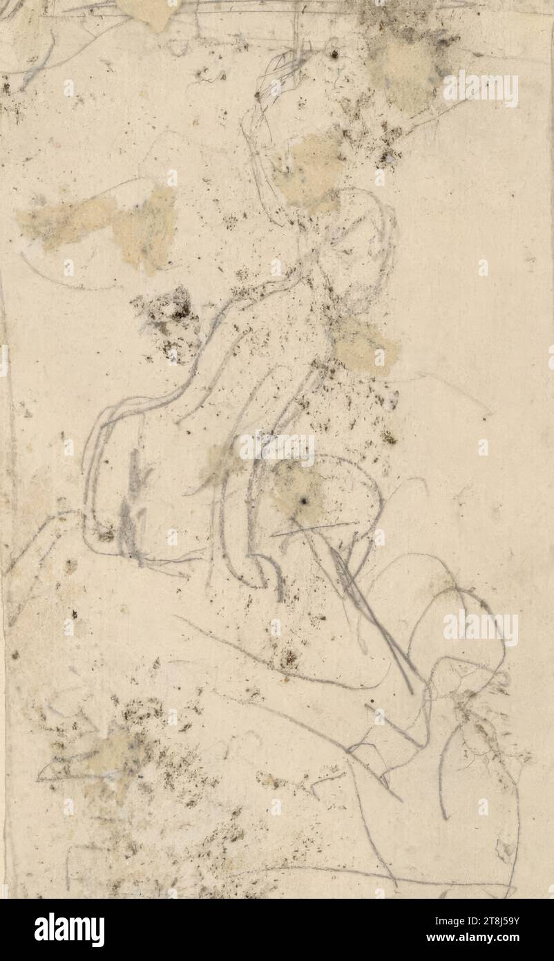 Figure study, Rudolf Weyr, Vienna 1847 - 1914 Vienna, drawing, 10.7 × 6 ...