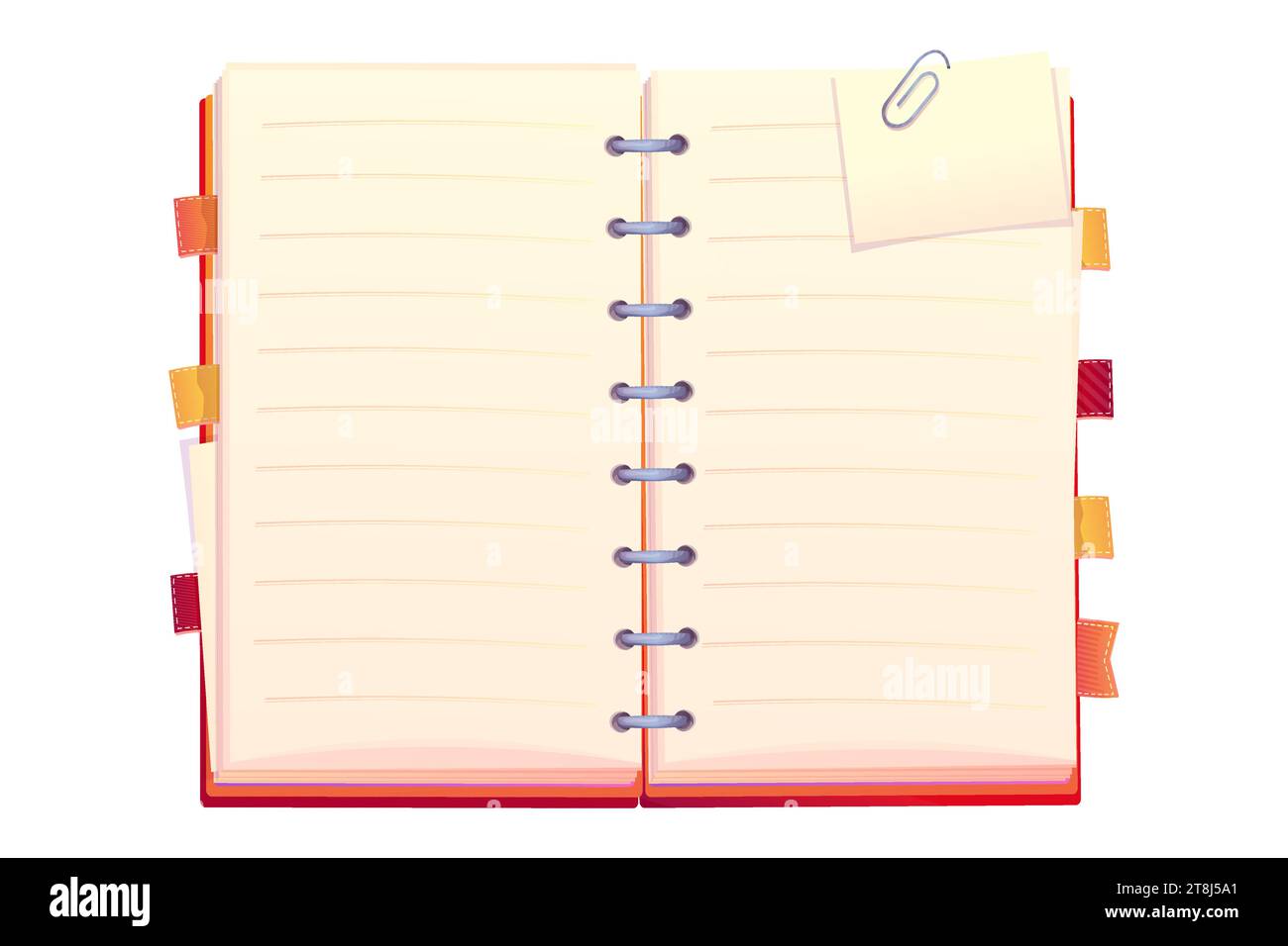 Diary, note book in cartoon style top view isolated on white background ... Diary, note book in cartoon style top view isolated on white background ...