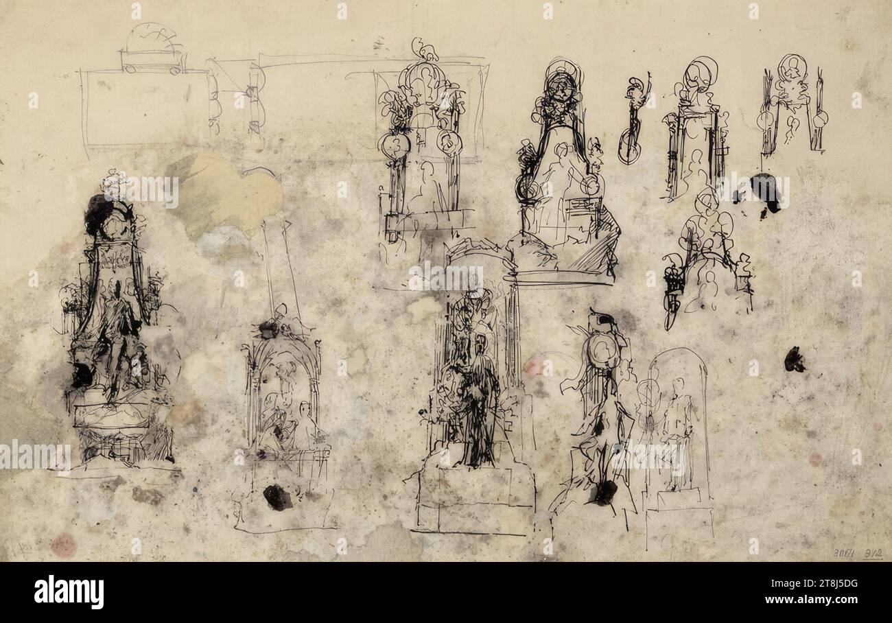 Architectural studies, Rudolf Weyr, Vienna 1847 - 1914 Vienna, drawing ...