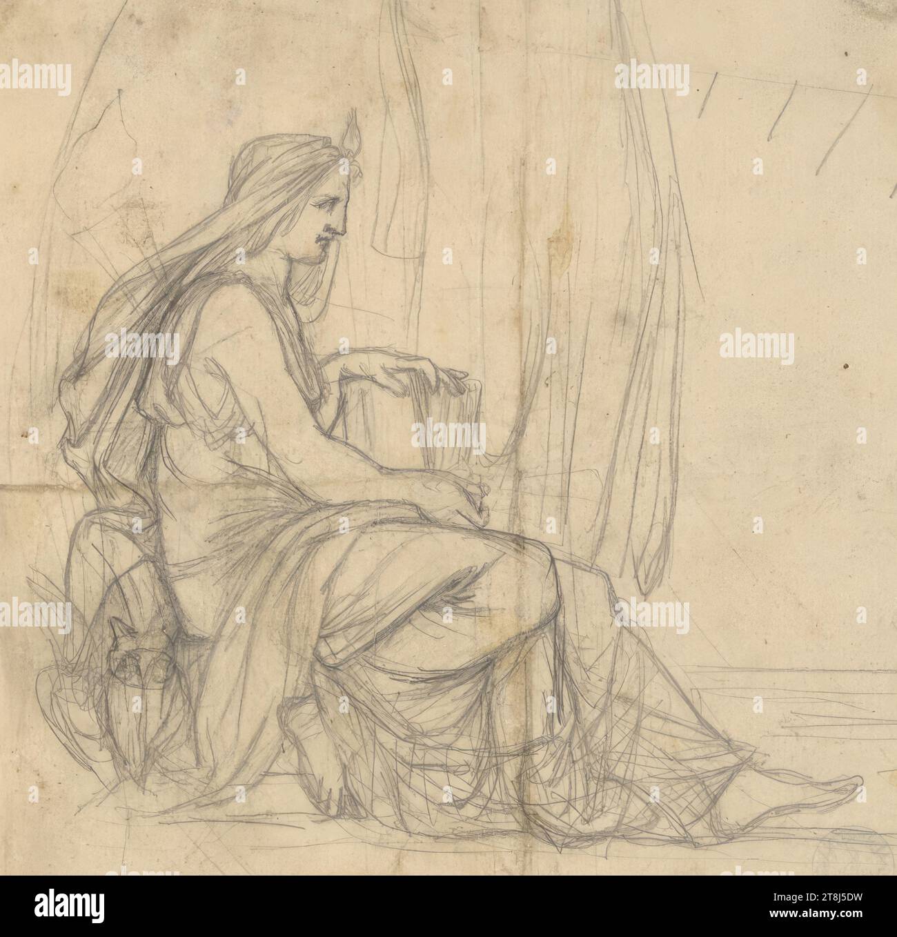 Figure study, Rudolf Weyr, Vienna 1847 - 1914 Vienna, drawing, 18.7 × ...